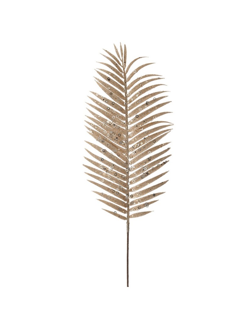 Frunză Palmier Șampanie Cu Sclipici 70 cm | Atelierul Lui Mos Craciun