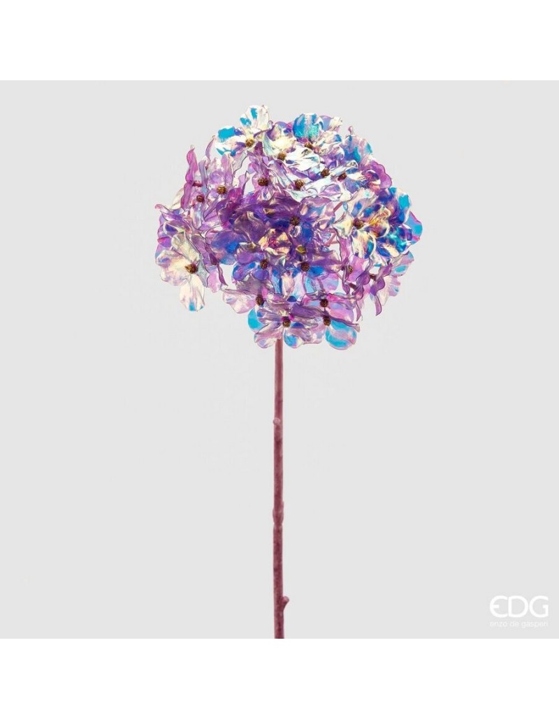 Floare hortensia cu reflexie mov/multicoloră 58cm | Atelierul Lui M...