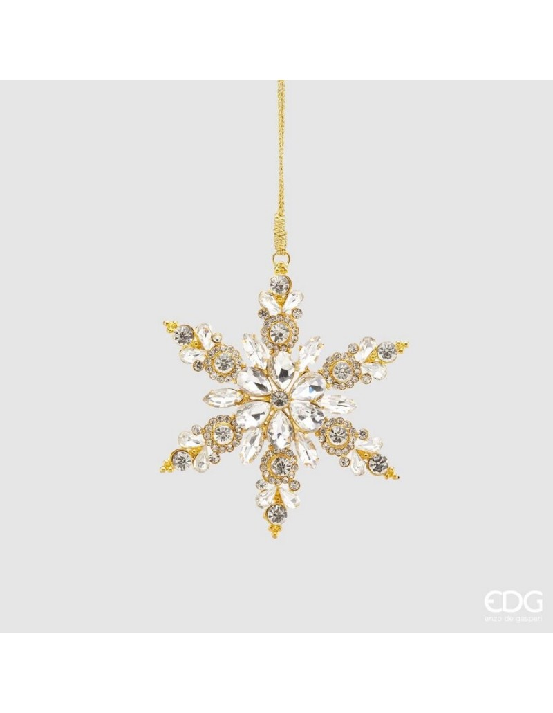Ornament stea aurie cu pietre 10cm | Atelierul Lui Mos Craciun