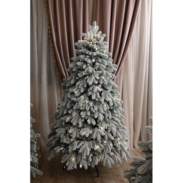Brad artificial verde-argintiu cu zăpadă 3D 'Snowman' | Atelierul L...